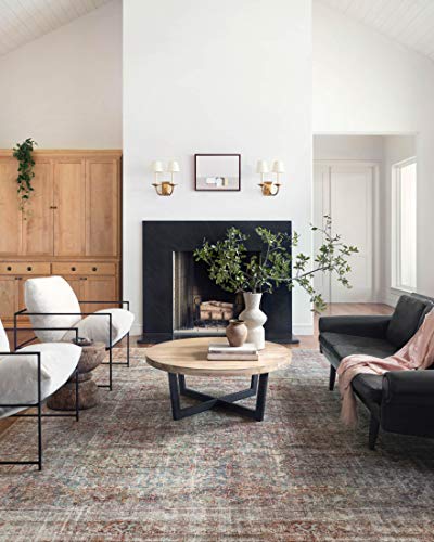 Chris Loves Julia x Loloi Jules Collection JUL-05 Lagoon / Brick 7'-6" x 9'-6" Area Rug