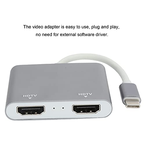 2 in 1 USB C Hub, Type C to HDMI Adapter Video Converter Docking Stations for Laptop Plug and Play