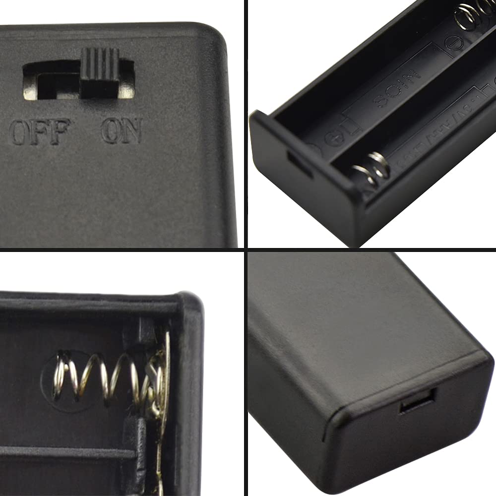 NC 6PCS for Microbit 3V AAA Battery Holder Case Cover Storage Box with ON/Off Switch PH2.0 JST Connector Male 5.5inch Cable Wire Leads for BBC Micro:bit