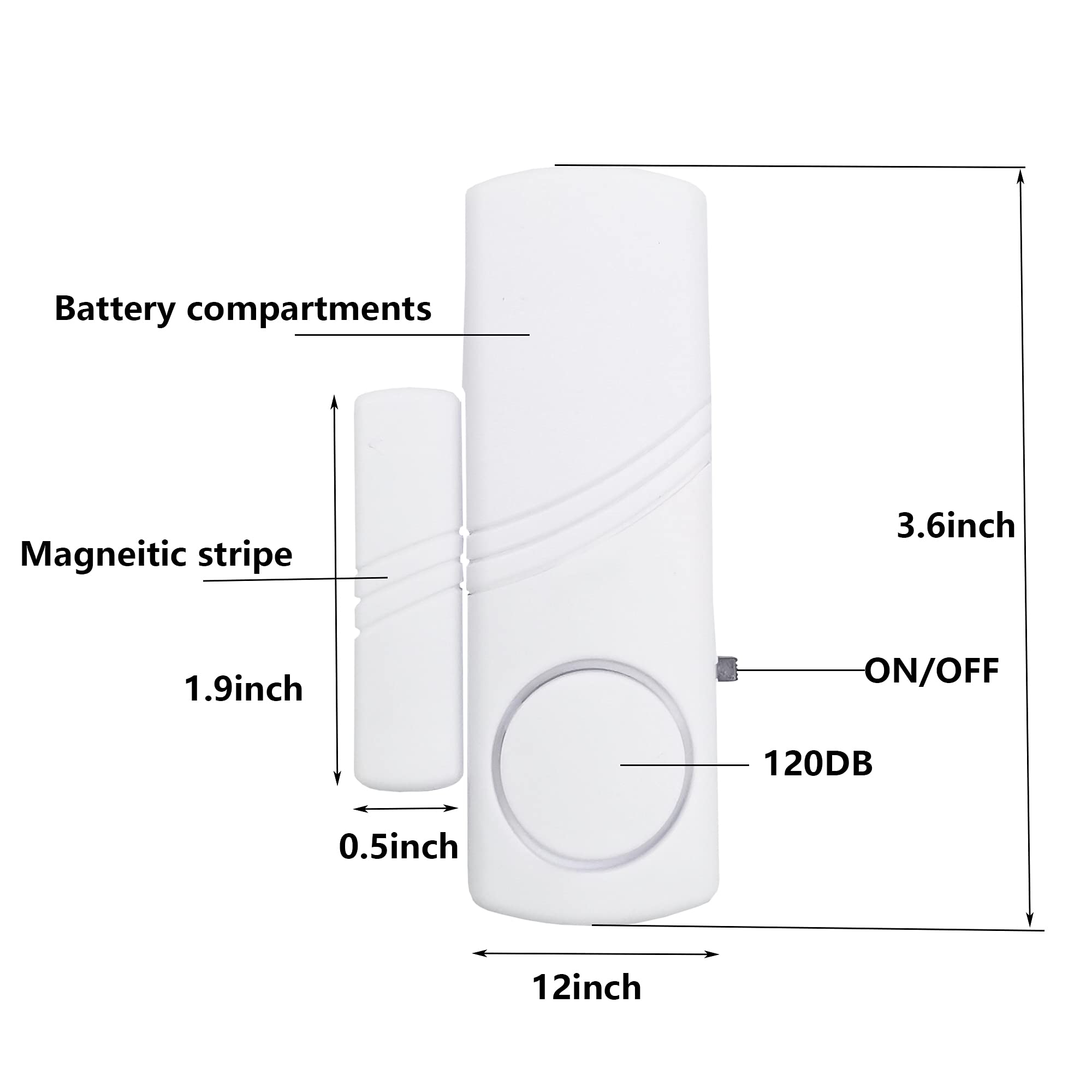 4 Pack Window Door Alarm, Door Sensor Alarm for Kids Safety, Alarm System for Home Security for Pool, Garage, Apartment, Dorm, RV and Office