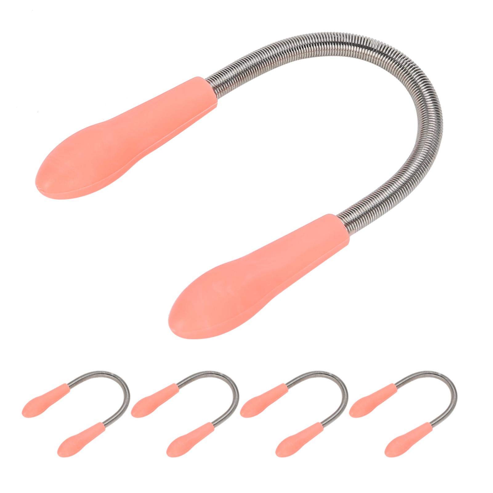 5pcs Facial Hair Remover Stainless Steel Spring Manual Epilator Threading Beauty Tool for Quick Hair Removal