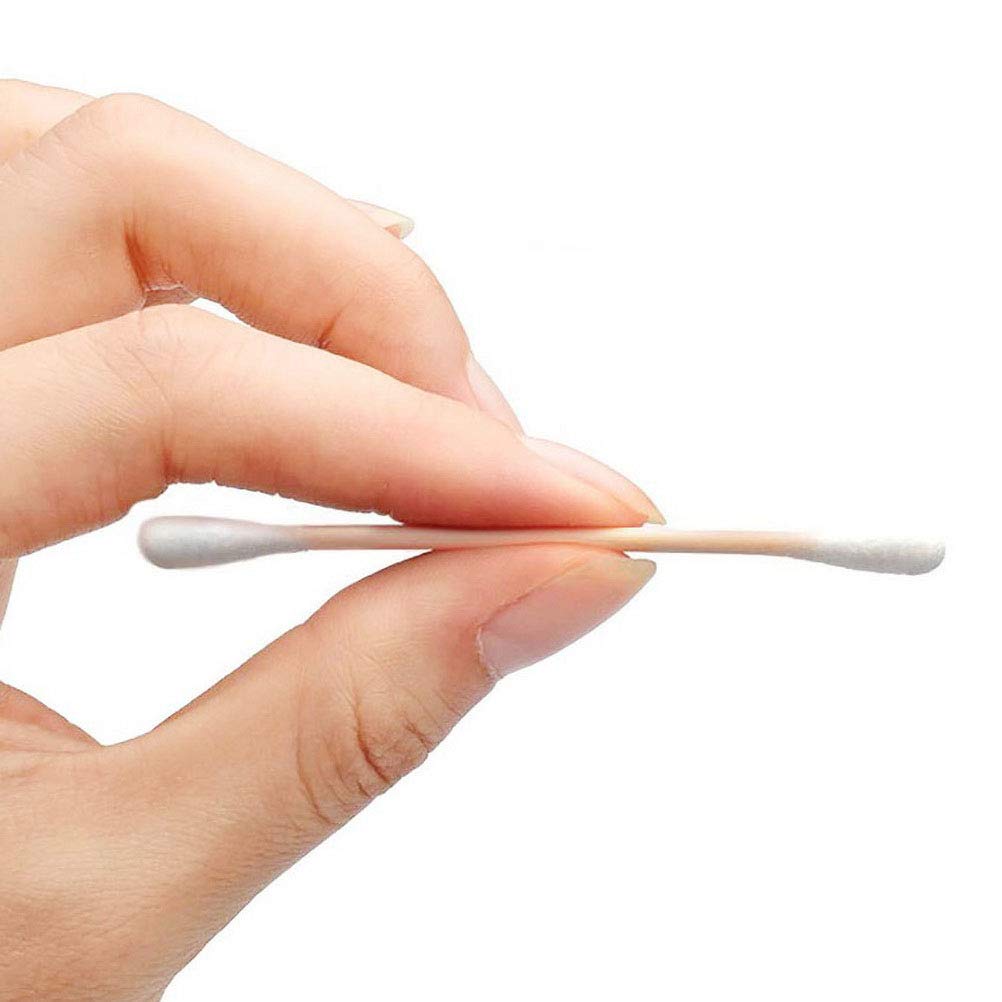 600 pk Bamboo Cotton Buds (6 x 100) by ZHIYE, 100% Biodegradable Cotton Swab with Wooden Handles for Ear Cleaning,Makeup Cleaning,Keyboard Cleaning,Wound Cleaning etc