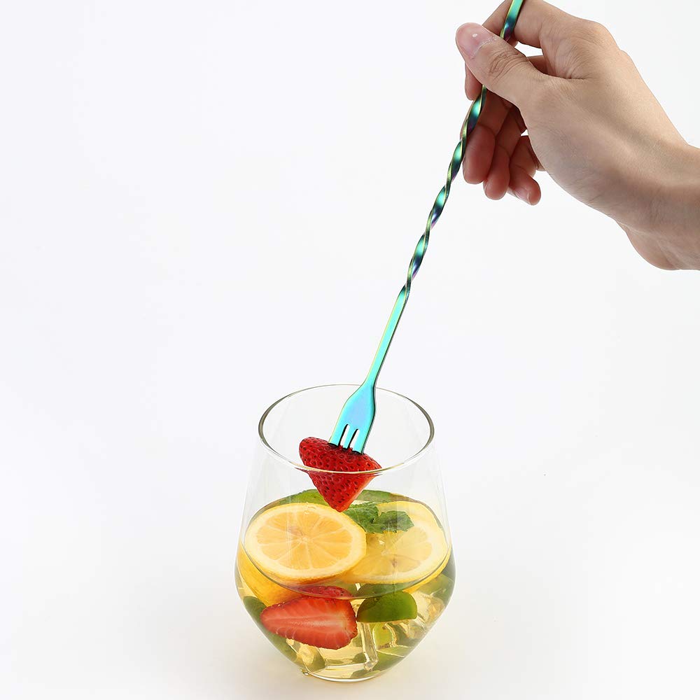 10 Inch Stainless Steel Muddler for Cocktails and Mixing Spoon by FYL, Fruit Muddler for Drinks, Rose Gold