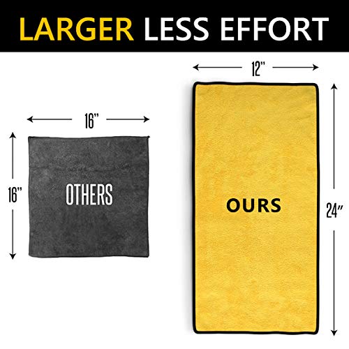 Dry Towel for Cars, (6PCS)Microfiber Extra Thick Cleaning Cloths,Car Drying Towel Scratch-Free Car Detailing Buffing Polishing Soft Super Absorbent Towel 800 GSM 12 in x24 in