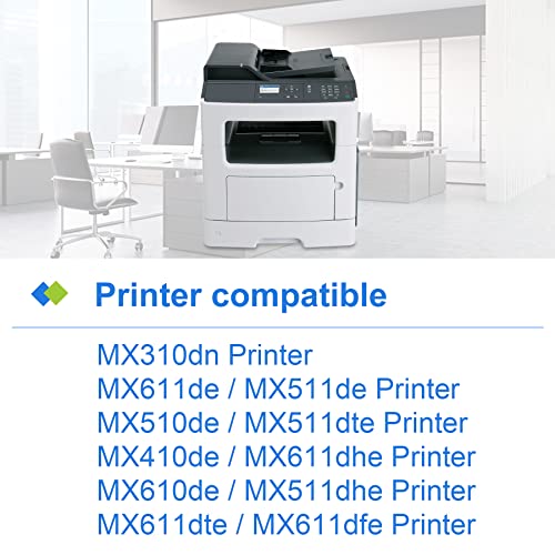 1 Pack 601H 60F1H00 High Yield Return Program Toner Cartridge Black MX310 Compatible Replacement for Lexmark MX310dn MX611de MX511de MX410de MX611dhe MX610de Printer Toner