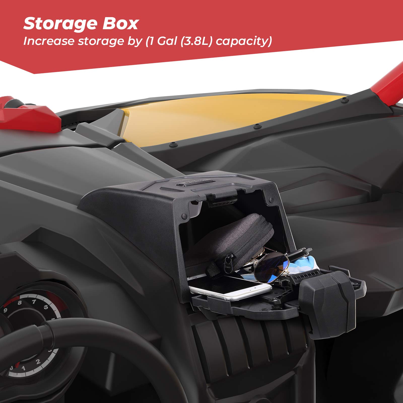 KEMIMOTO X3 Electric Device Tablet Holder, GPS Mount Storage Box Compatible with 2017-2025 Can Am Maverick X3 All Models, Replace OEM #715002874