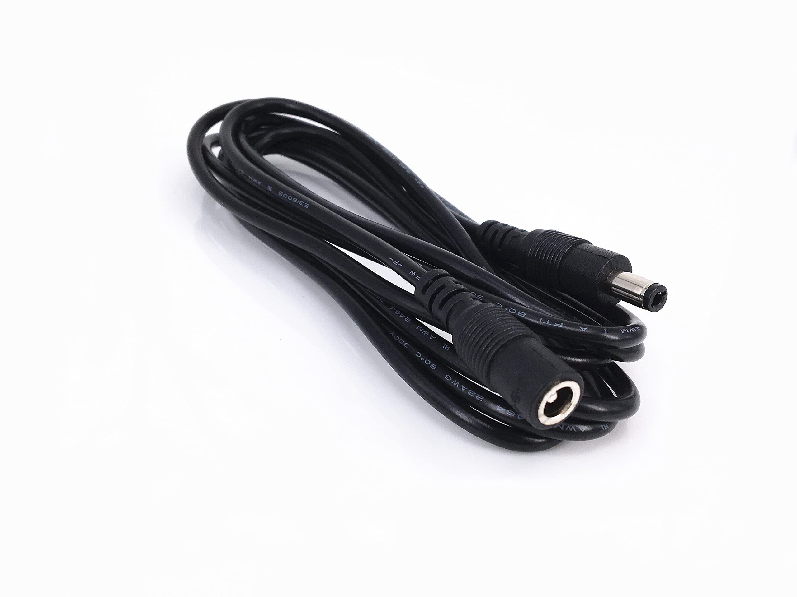 2pcs/Pack 3m/9.84ft Black 5.5mm x 2.5mm DC Plug Extension Cable DC Extension Cable ， 5.5mm x 2.5mm Barrel Male Plug Connector