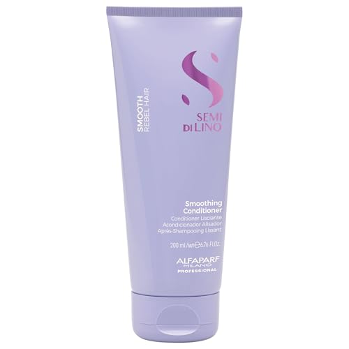 Alfaparf Milano Semi di Lino Smooth Conditioner for Frizzy and Rebel Hair - Detangles Hair - Controls Frizz - Straightens and Hydrates Unruly Hair, 6.76 fl. oz.
