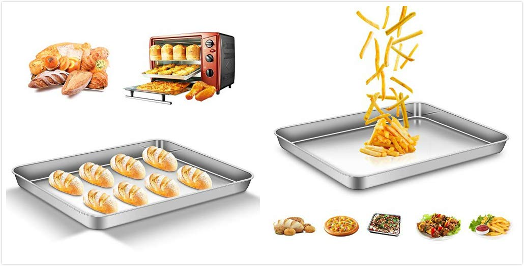 2 Pack Stainless Steel Surgical Tray, Ideal for Medical Lab Instruments, Dental, Tattoo, Kitchen Baking Cookie