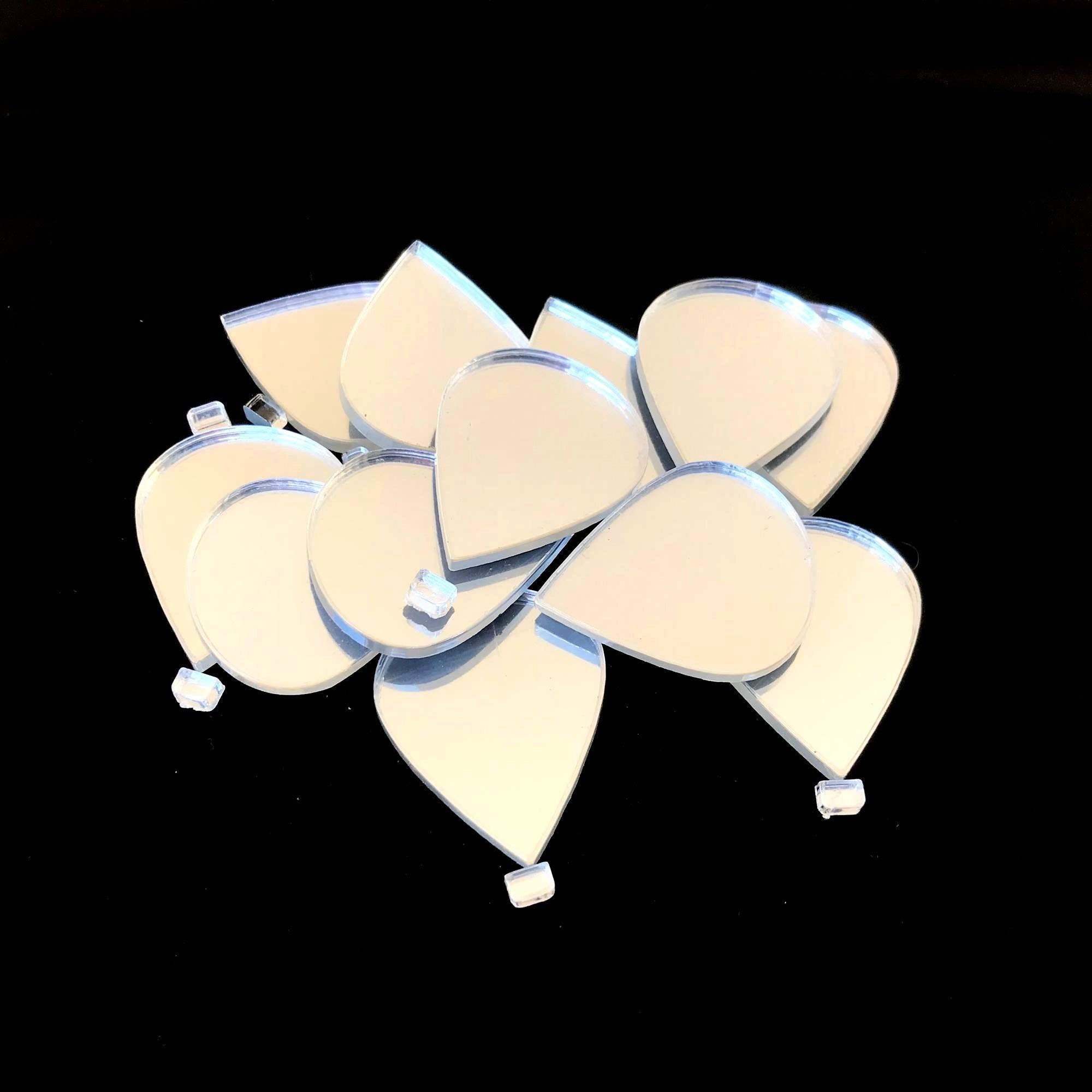 Super Cool Creations Hot Air Balloon Shaped Crafting Mirrors, Set of 10, Many Colours, Shatterproof Acrylic, Silver Mirror, Pack of 10 x 6cm