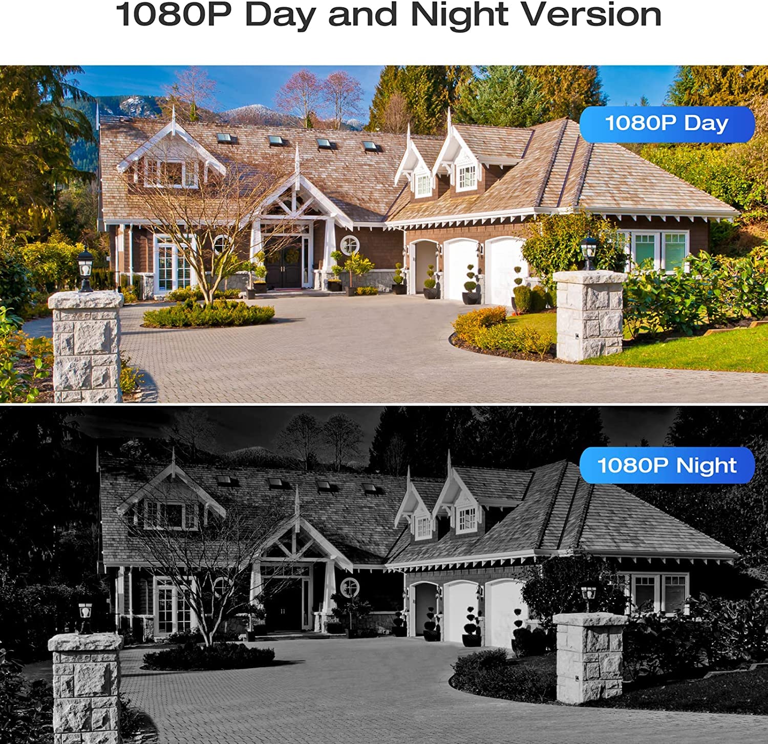1080P Wireless Home Security Camera System with 3TB Hard Disk Drive, 4 x 2MP Outdoor Bullet Cameras + 8CH NVR, CCTV Camera Set for 24/7 Record, Plug & Play, Remote Control, IP66 Waterproof