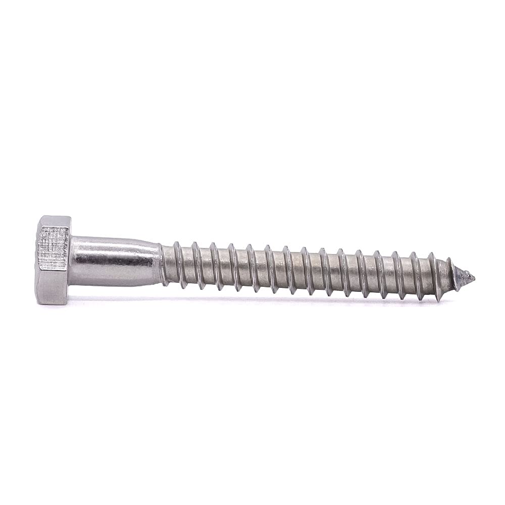 5/16" x 3" Hex Head Lag Screws Bolts for Wood, 304 Stainless Steel 18-8, Heavy Duty Lag Bolts, Hexagon Head Wood Deck Screws 10 PCS