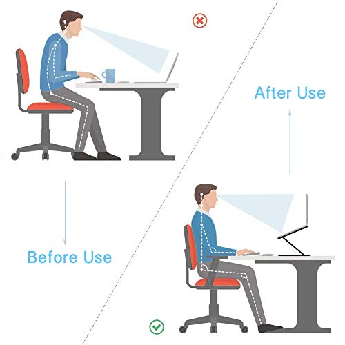 Adjustable Laptop Stand Table for Office, RAINBEAN Portable Lap Desk Stand Compatible Notebook Tablets MacBook,Foldable Lift Bracket Aluminum Ergonomics Design,Office or Home Desk Suitable for Ipad
