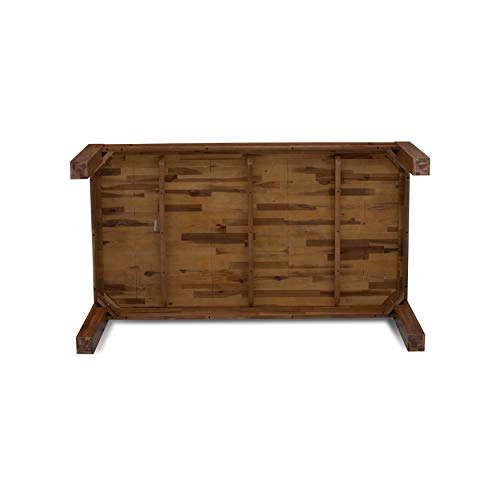East West Furniture Wooden LM7-0N-T Wood Dining Table Rectangular Tabletop and 72 x 40 x 30-Sandblasting Antique Walnut Finish
