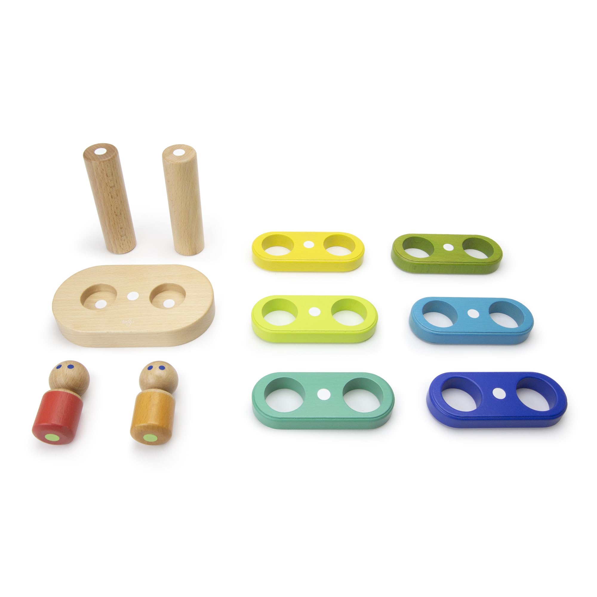 11 Piece Tegu Magnetic Floating Stacker Building Block Set, Rainbow