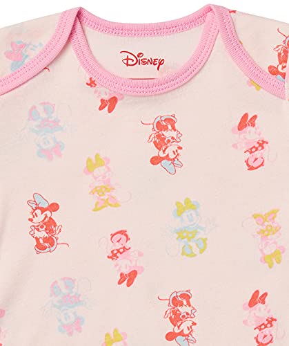 Amazon Essentials Disney | Marvel | Star Wars | Princess Baby Girls' Short-Sleeve Bodysuits, Pack of 6, Minnie Rainbow Chaser, 18 Months