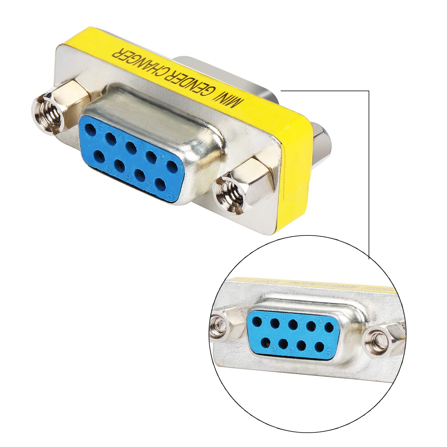 abcGoodefg 9 Pin RS-232 DB9 Male to Male Female to Female Serial Cable Gender Changer Coupler Adapter (10 Pack)