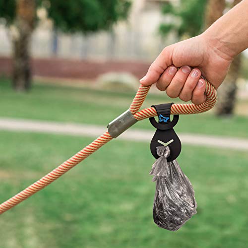 PuppyDoggy Dog Poop Bag Holder for Leash Waste Bag Carrier Dog Poop Bag Dispenser for Walking Running Bicycle Accessory 2 pieces (Black)
