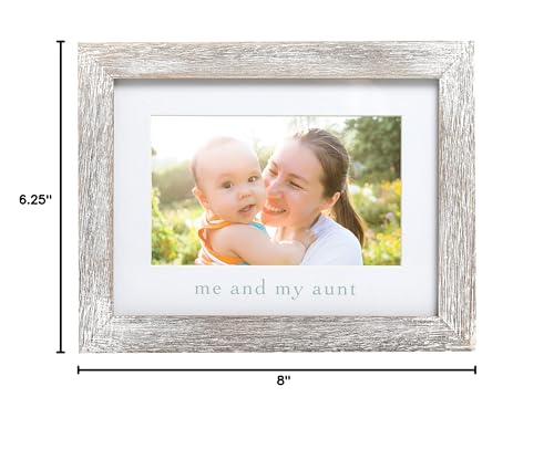 Pearhead Me and My Aunt Photo Frame, Niece or Nephew Family Picture Frame, Gift For Sister or Siblings, Godmother Gift, Baby Keepsake Picture Frame, Nursery Decor, Distressed Gray