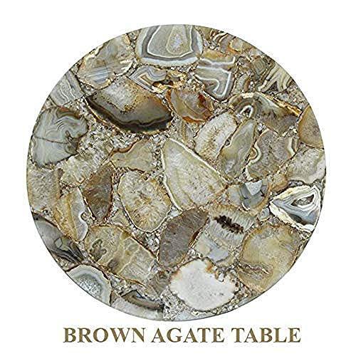 15" Agate Table Tops ALL COLOURS, Natural Agate Table, Agate Side Table, Agate Coasters, Agate Patio Table, Modern Home Decor Furniture Agate Gift (WHITE, AGATE)