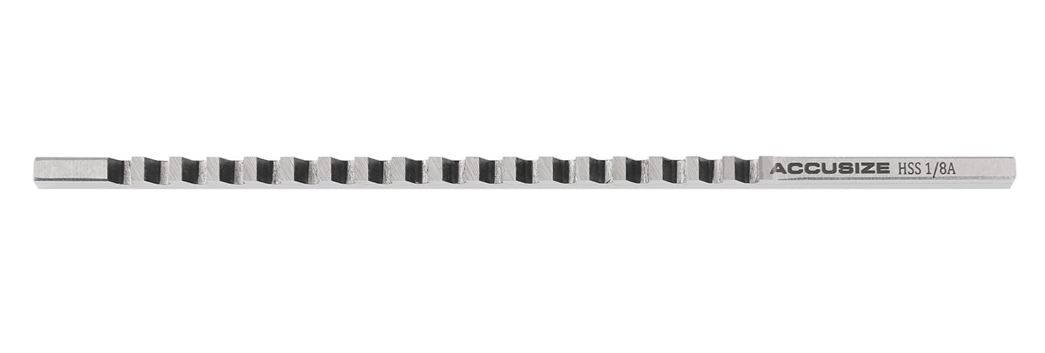Accusize Industrial Tools 1/8 inch, Style A High Speed Steel Keyway Broach, 5000-0006