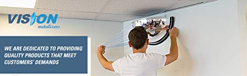 18” Acrylic Bubble Half Dome Mirror with Black Rim, Round Indoor Security Mirror for Driveway Safety Spots, Outdoor Warehouse Side View, Circular Wall Mirror for Office Use - Vision Metalizers (DPB1812)