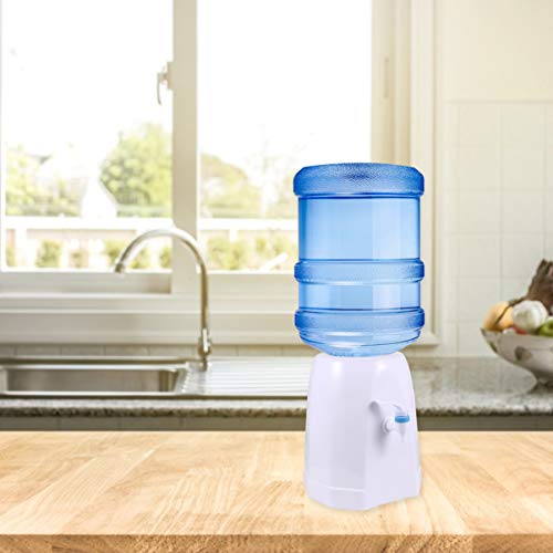 HEMOTON Countertop Water Cooler Dispenser Plastic Desktop Drinking Fountain Barrelled for Home Office Use
