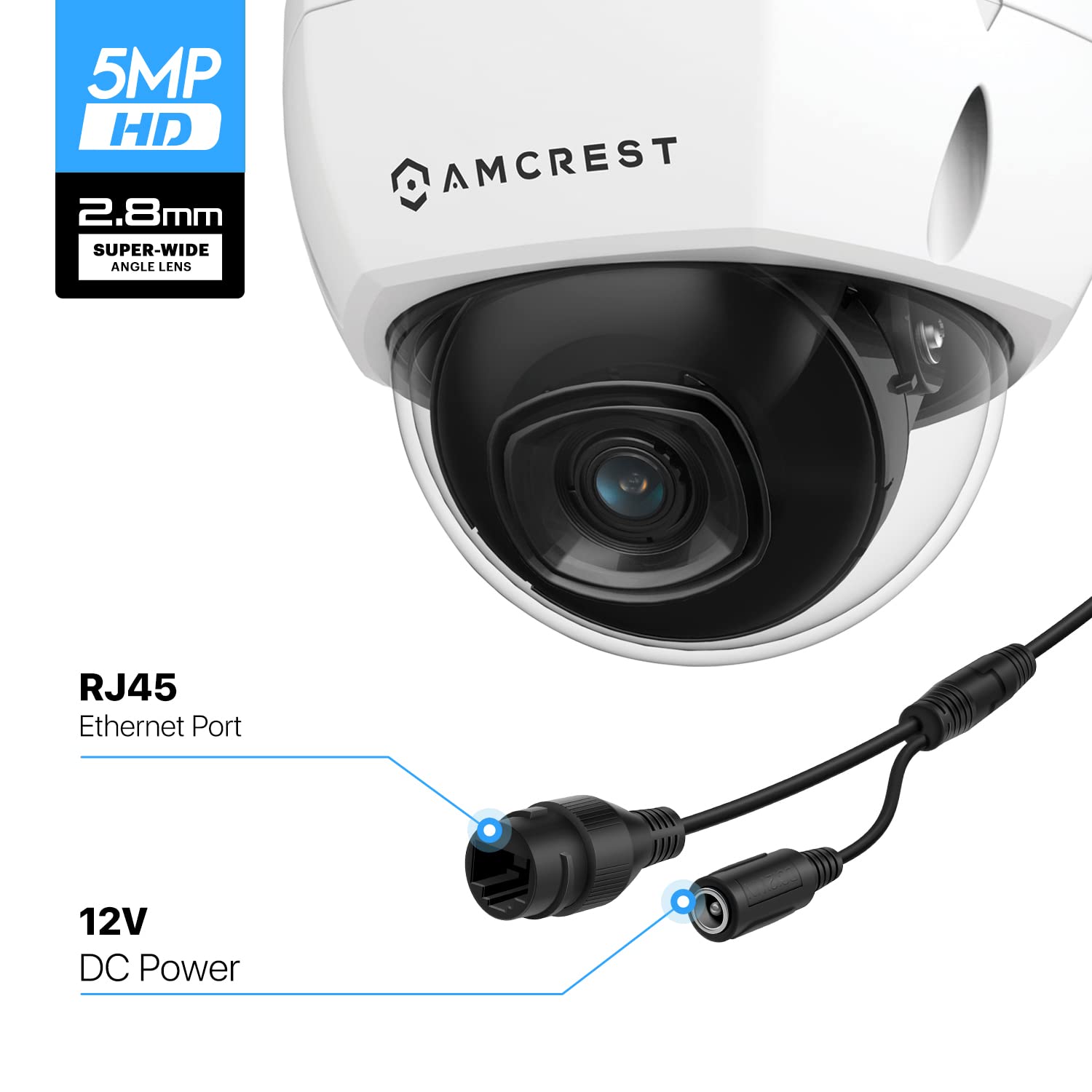 Amcrest 4K 8CH Security Camera System w/ 4K (8MP) NVR, (4) x 4K (8-Megapixel) IP67 Weatherproof Metal Dome POE IP Cameras (3840x2160),Pre-Installed 2TB Hard Drive, NV4108E-HS-IP8M-2493EW4-2TB (White)