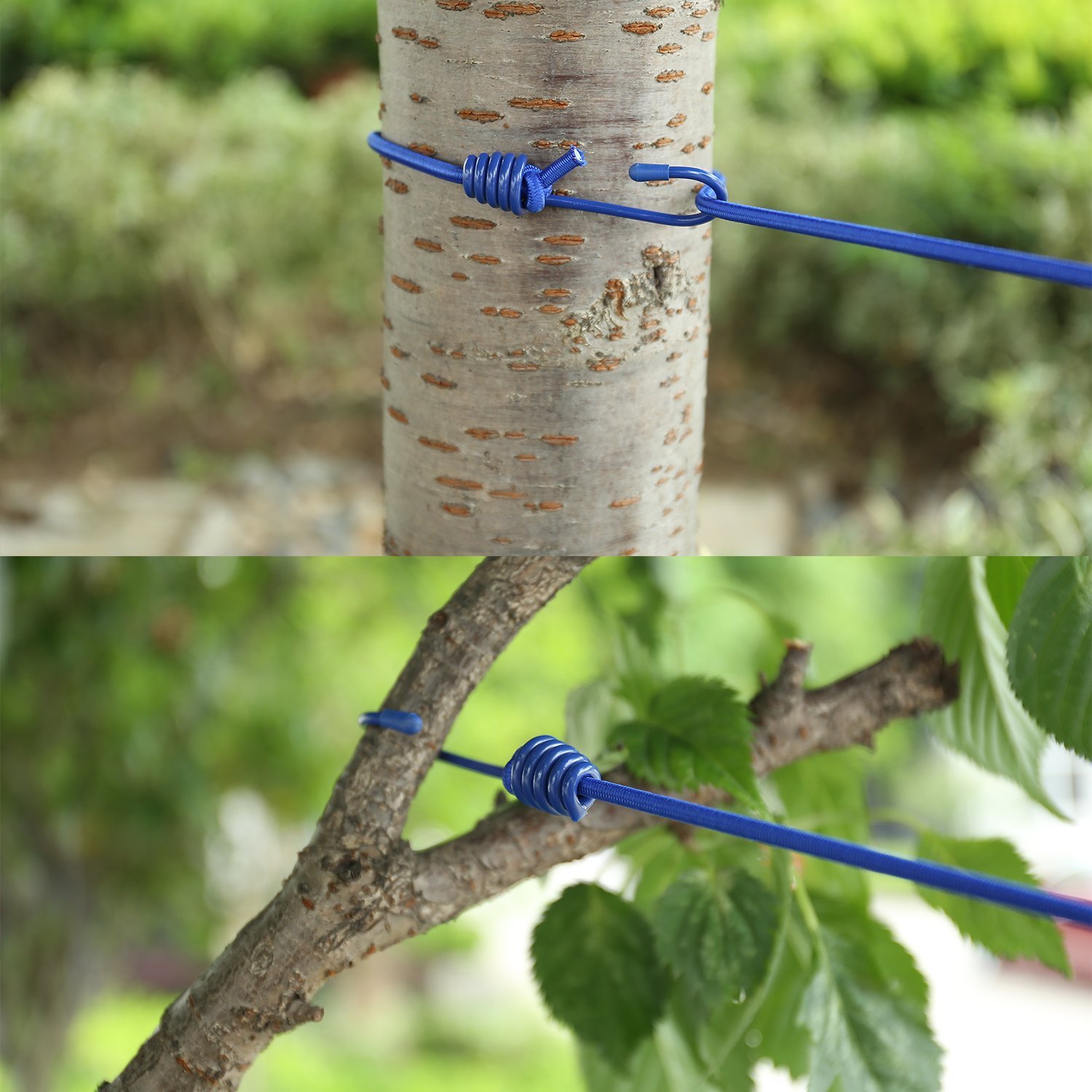 2 Pack 11 Feet Windproof Clothesline with 12 Blue Clips, Adjustable Clothes Line for Home, Travel and Outdoor Hanging Clothes