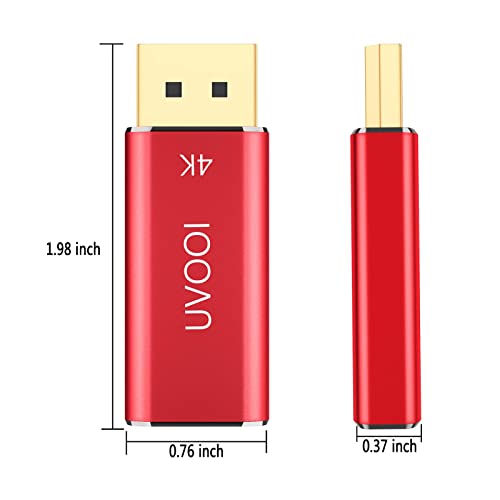 DisplayPort to HDMI Adapter, 4K UHD Uni-Directional Display Port DP to HDMI Male to Female Converter for Lenovo, HP, Dell &More