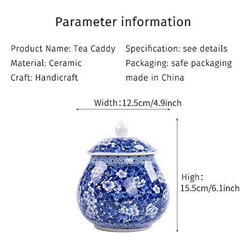 HUANG Ancient Chinese Style Creative Blue and White Ceramic Jar with Lid