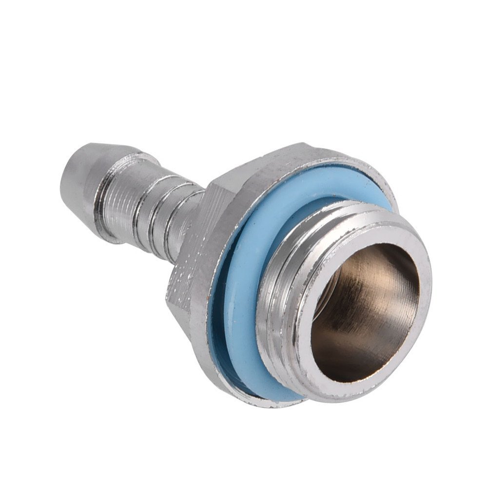 6Pcs G1/4" Barb Fitting Adapter, OD 6mm PC Water Cooling Barb Fitting Two-Touch G1/4 Thread Soft Tube Hose Barb Fitting Connector Barb Fitting for PC Water Cooling Tube System(7.5mm)