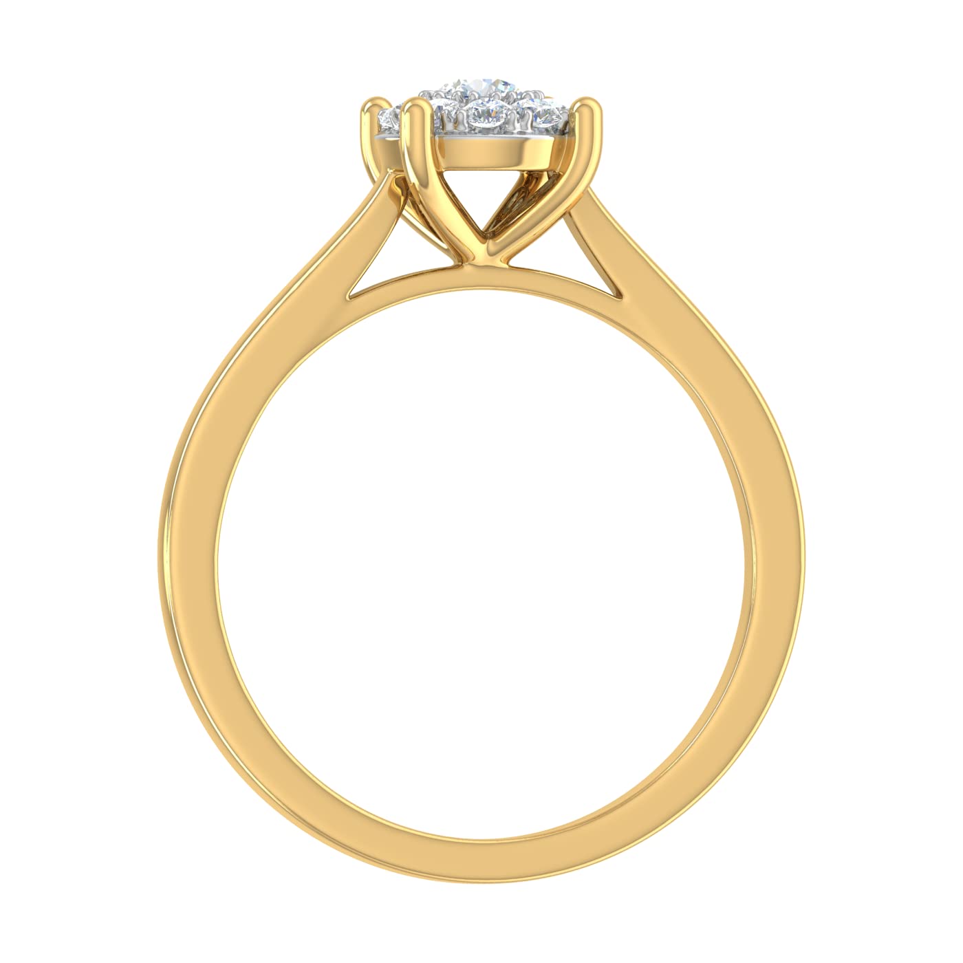 1/5 Carat Prong Set Diamond Engagement Ring in 10K Yellow Gold - IGI Certified (Ring Size 6.25)