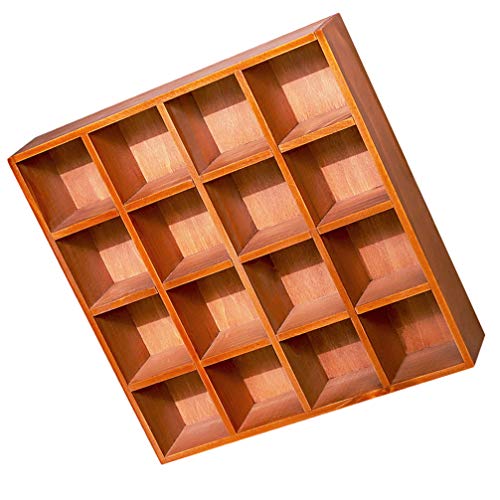 Cabilock 16 Compartment Wood Freestanding Wall Mounted Shadow Box Display Shelf Shelving Unit Desktop Wall Shelf Rack Decorations