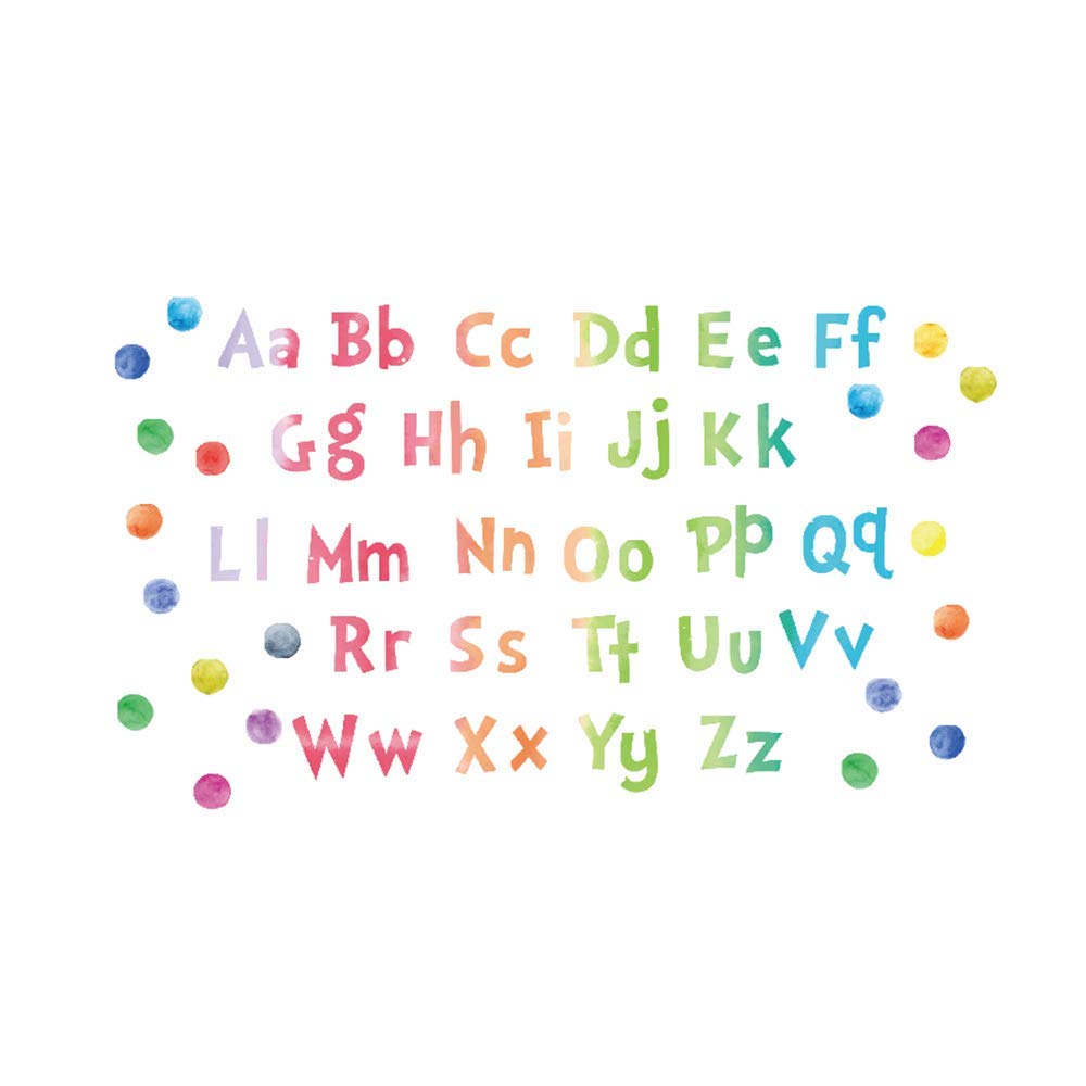 ABC Wall Decals Classroom DIY Removable Watercolor Dot Educational Alphabet Wall Stickers Kids Bedroom Nursery Playroom Art Mural Decor…