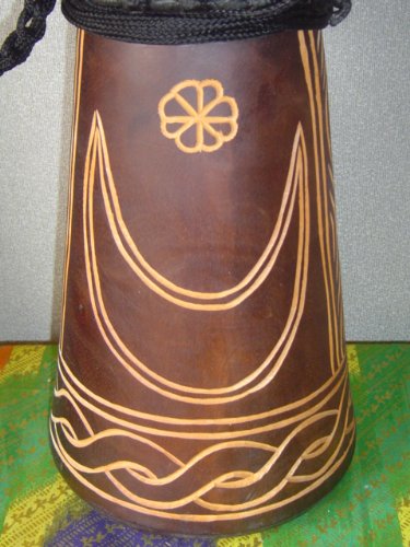 20" Tall Moon & Star (M15) Deep Carved Djembe Bongo Drum, with Free Cover