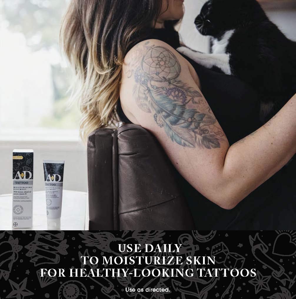 A+D Tattoo Skin Moisturizing Ointment, Skin Moisturizer with Beeswax, Almond Oil and Pro- Vitamin B5-3.5 Oz Tube
