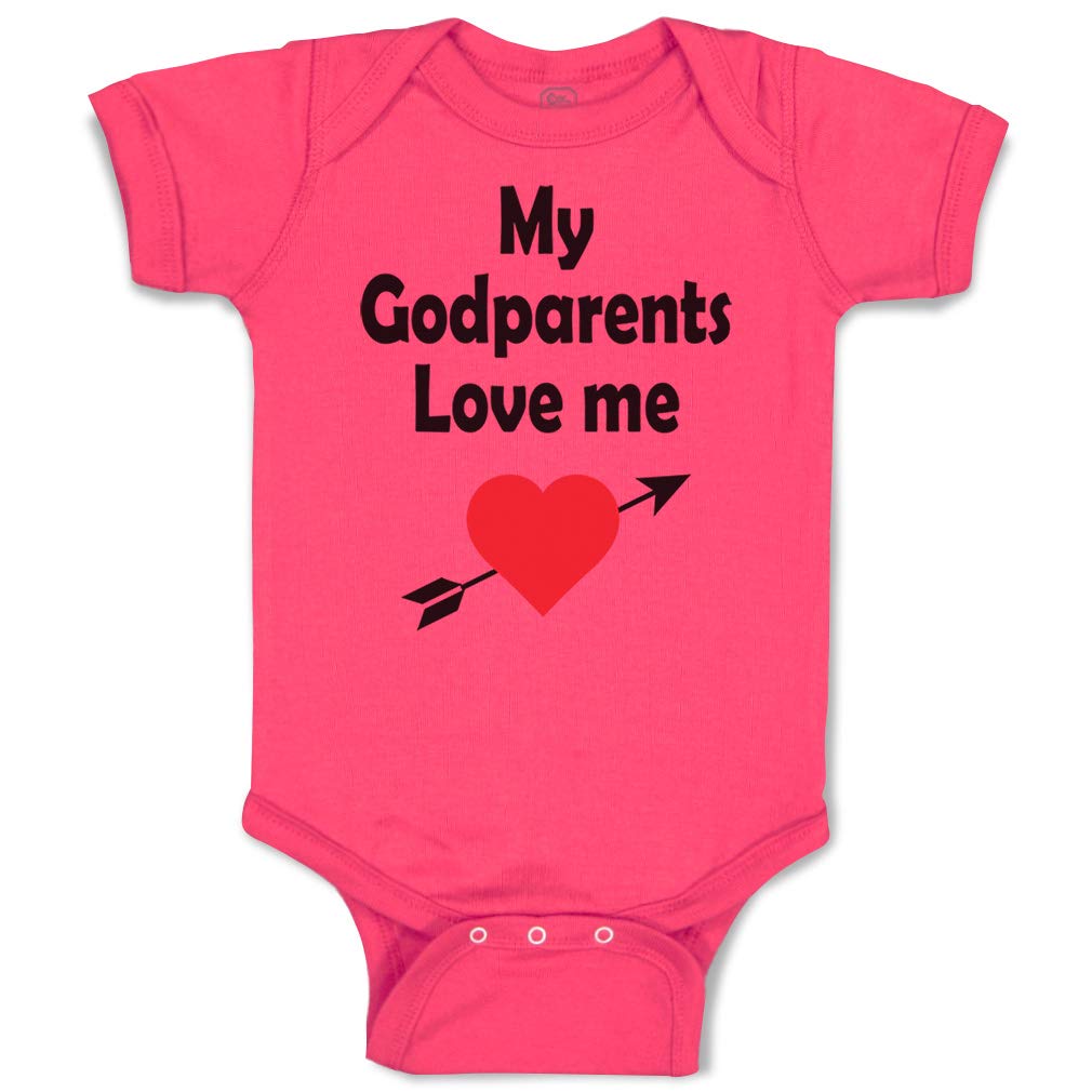 Cute Rascals Baby Bodysuit My Godparents Love Me A Boy & Girl Baby Clothes Funny Cotton Hot Pink Design Only 6 Months