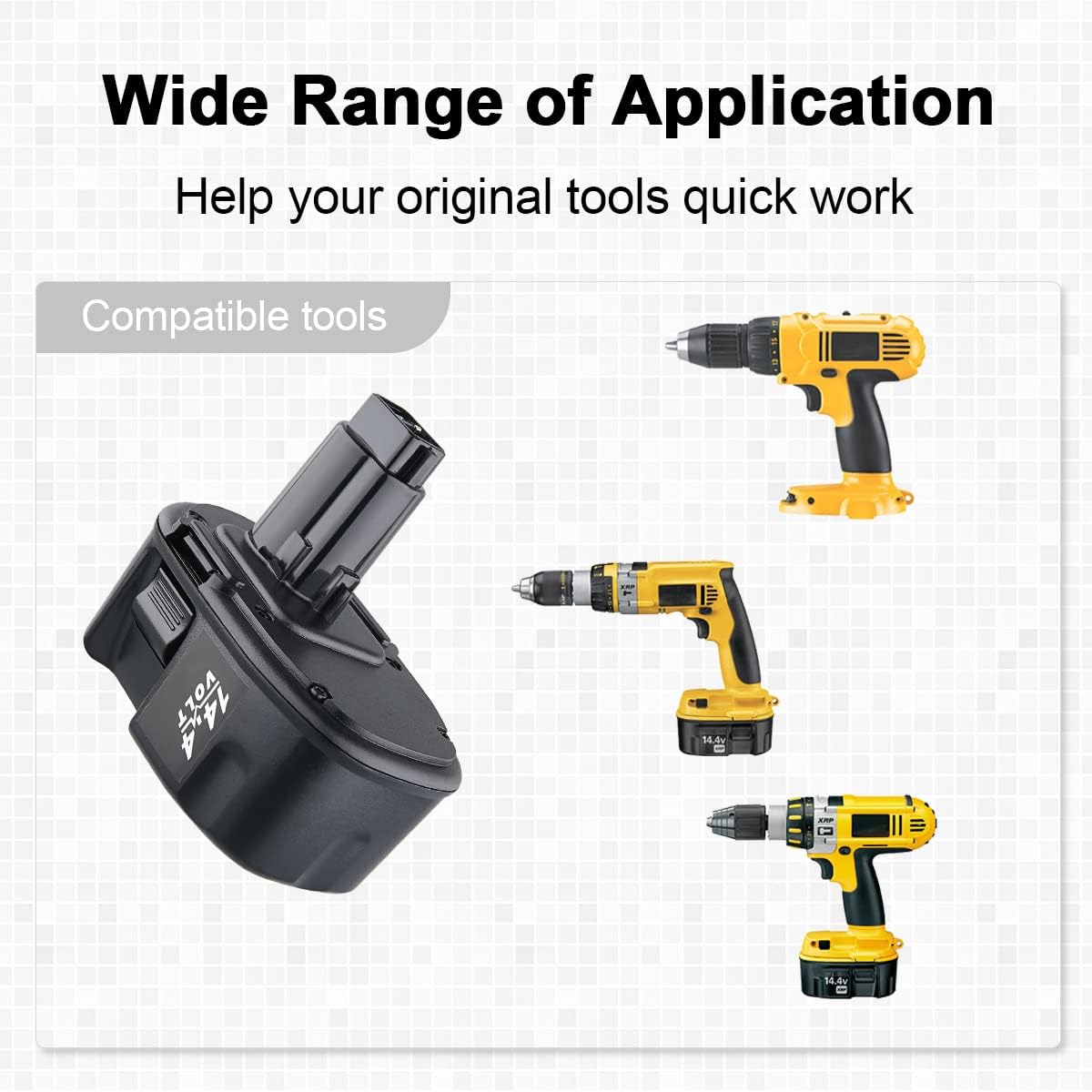 PDstation 2Pack DC9091 DW9094 Battery 4.8Ah Replacement for Dewalt 14.4v Battery DW9091 DE9091 DE9092 DE9038 Compatible with Dewalt Replacement Battery XRP Cordless Power Tool