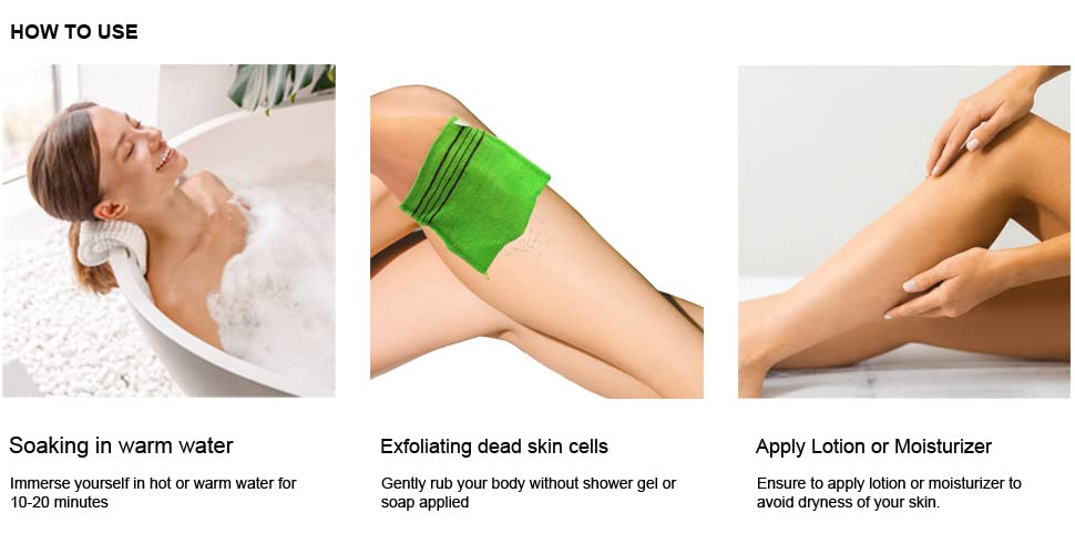 Korean Bath Exfoliating Washcloth Body Scrub Towel 8 Pcs - Red 4 Green 4 Small Size GOLDSANGSA
