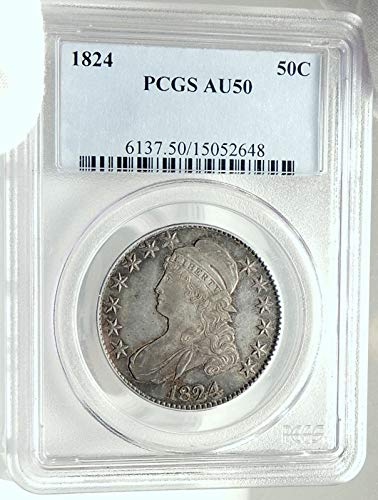 1824 1824 UNITED STATES Capped Liberty Bust Half Dolla Denomination_in_description AU 50 PCGS