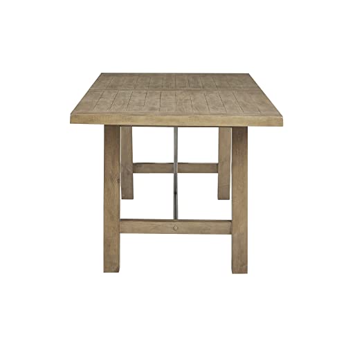 INK+IVY Sonoma Solid Wood Dining Table, Rectangular with Rustic Metal Truss Accent,Trestle Legs, Easy Assembly, Industrial Country, for Kitchen, Entryway, Family, or Bedroom, Reclaimed Grey