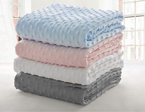 American Baby Company Heavenly Soft Chenille Minky Dot Receiving Blanket, Pink, 30" x 40", for Boys and Girls