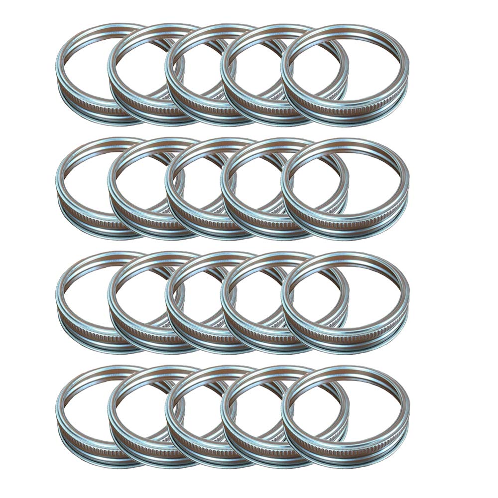 24 Rust Resistant Silver Mason Jar Replacement Rings, 70mm Regular Mouth Mason Jar Lids Silver Canning Jar Lid, Prevent leakage for Mason Jars