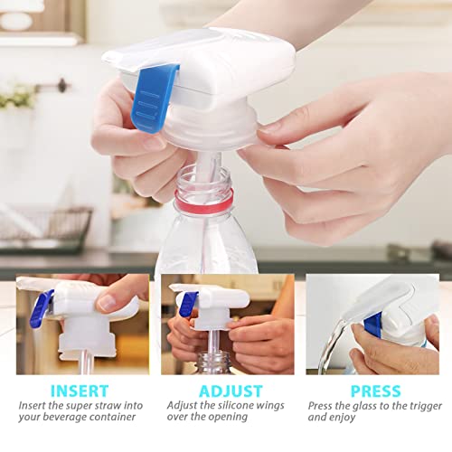 2 Pack Automatic Drink Dispenser, Milk Dispenser for Fridge Gallon, Hands-Free Electric Tap, Can Prevent Milk Juice Beer Spill Proof, Suitable for Outdoor and Home Kitchens