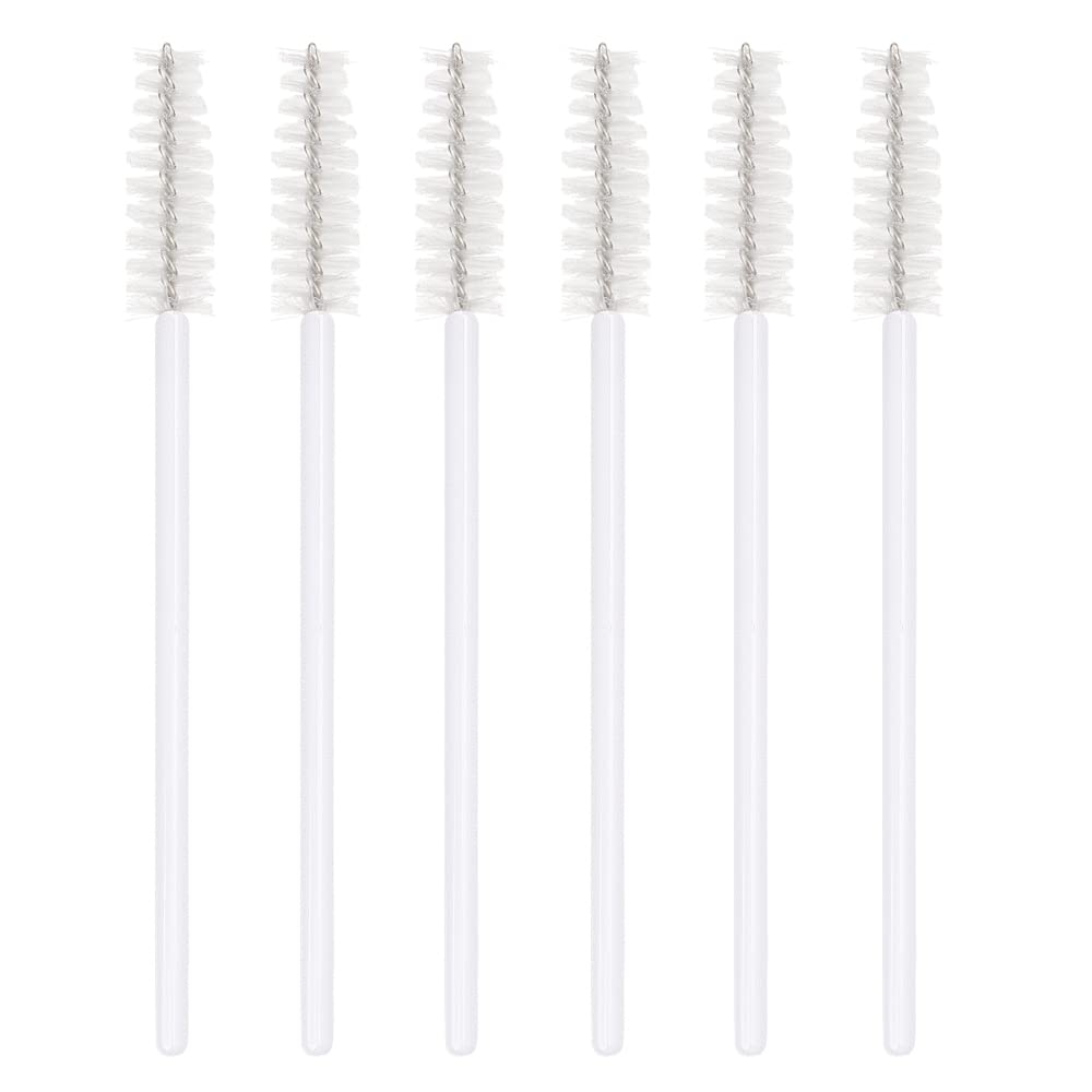 300 Pack Eyelash Mascara Wands Disposable Lash Brushes for Extensions Makeup Brush Applicators Tool Kit, White/White