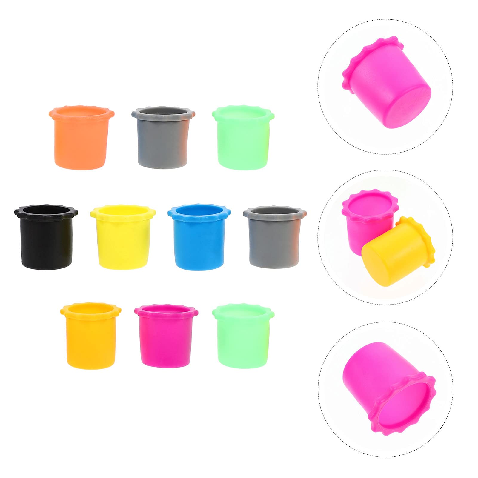 10pcs Shakeproof Anti- Rolling Wireless Handheld Microphone Protection Silicone Bottom Rod Sleeve Holder for KTV Device Random Color
