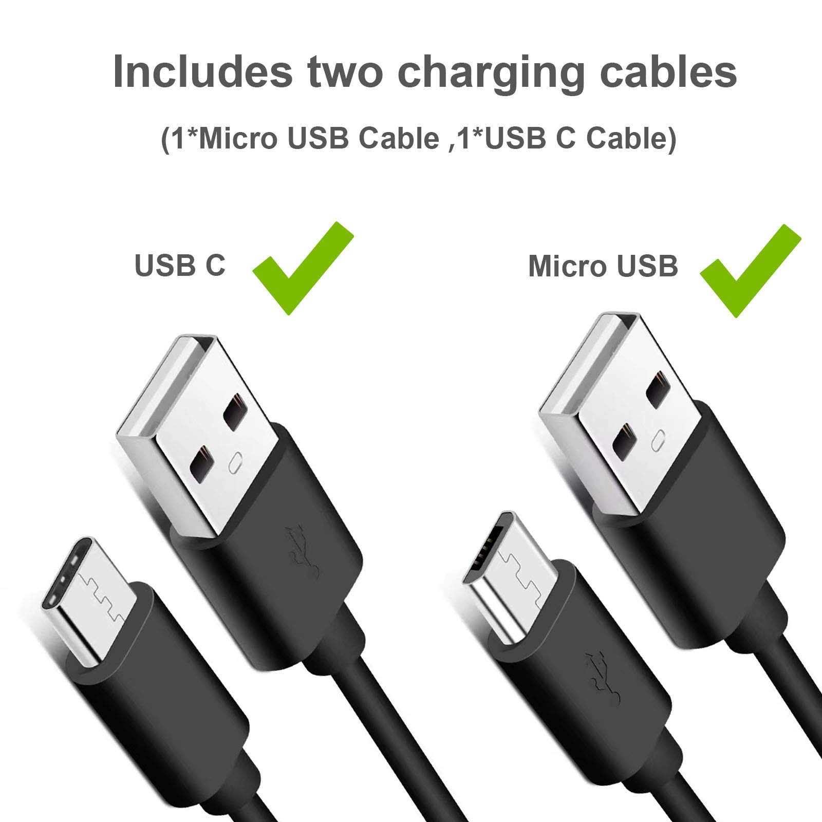 2 Cable AC Charger Fit for Anker Soundcore 1 2 Boost Mini 2 Flare + Plus Liberty Air Life Note Q10 Q20 Q30 Bluetooth Speaker Headphones Earbuds Charger Power Supply Adapter Cord