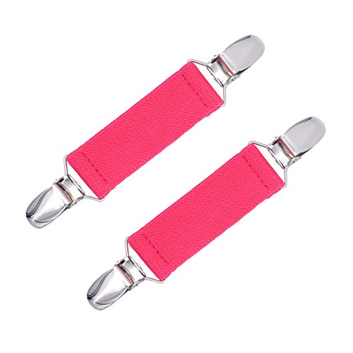 American Trends Mitten Clips, Stainless Steel Gloves Clips for Baby Kids Clothing, Unisex, One Size, Rose Red&Pink