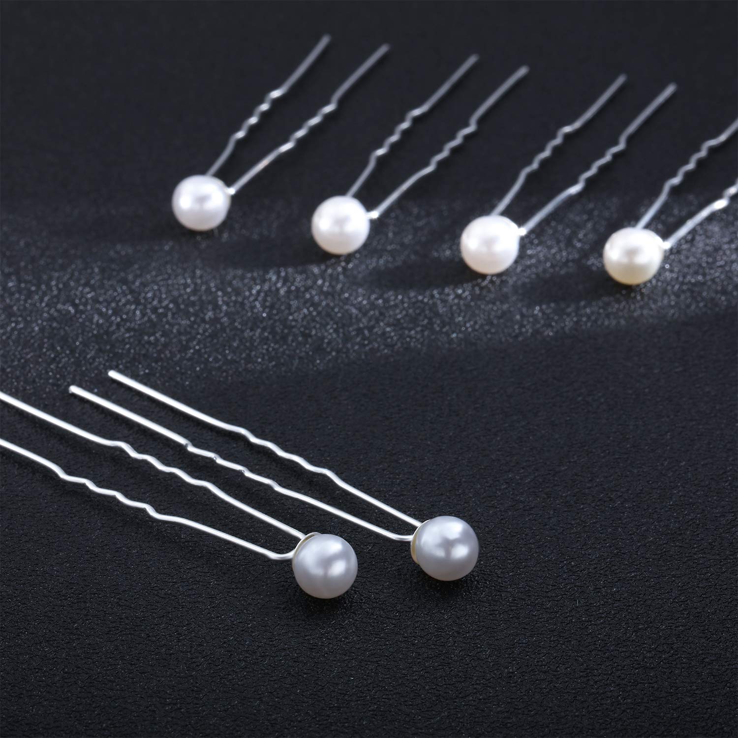 40 Packs Pearl Hair Pins Bridal Wedding White Pearl Hair Accessories Bobby Clips for Brides and Bridesmaids(0.3 Inch)